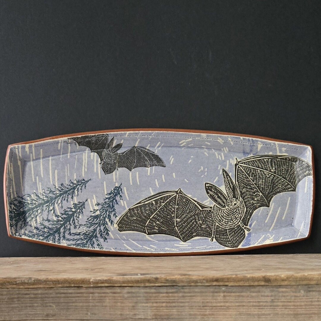 Bat Platter 11"x4.5" - Etsy