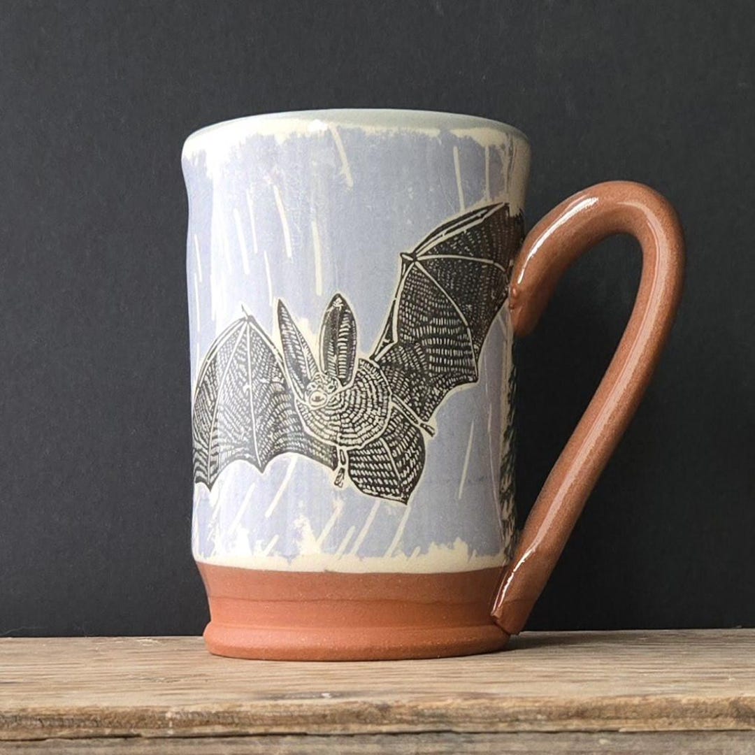 Bat Handmade Ceramic Mug - 12 Oz. - Etsy