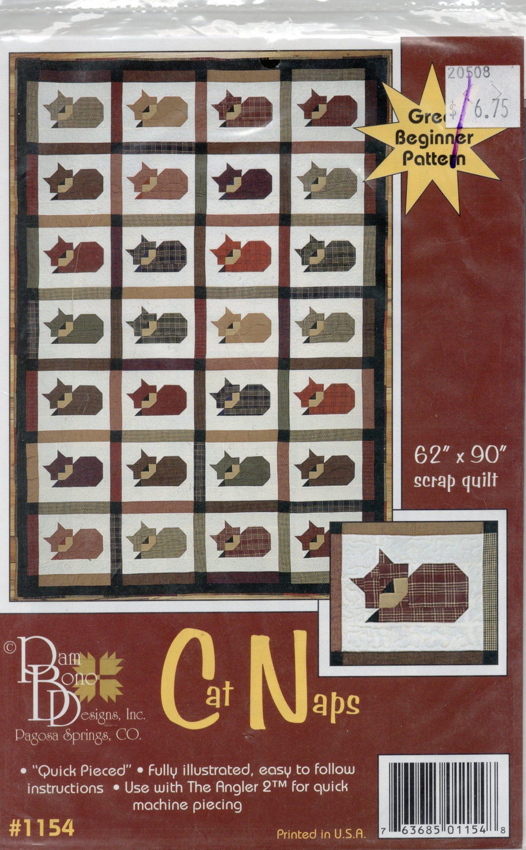 Pam Bono Designs #1154 Cat Naps Quilt Pattern Uncut - Etsy