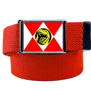 Build A Belt Kid's Power Ranger Buckle 1.25" Wide With Canvas Web Belt ...