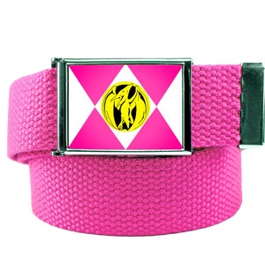Build A Belt Adult Power Ranger Buckle 1.25" Wide With Canvas Web Belt ...