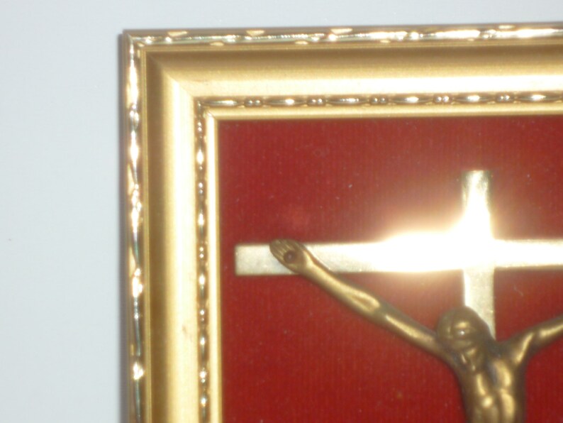 Vintage French Golden Frame Jesus on the Cross 1950/1960 Gold | Etsy