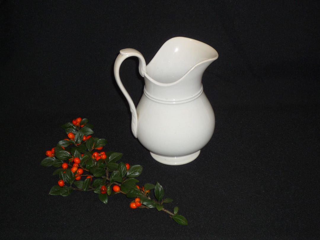 Rare Antique Small French Ironstone Water or Milk White Pitcher 1800s ...