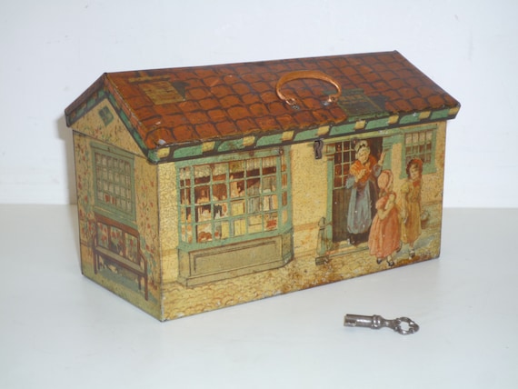 Antique French tin box for cookies biscuits Collection of tin boxes Etsy France