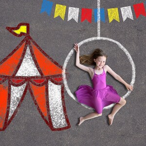 Circus Sidewalk Chalk Digital Backdrop - Etsy