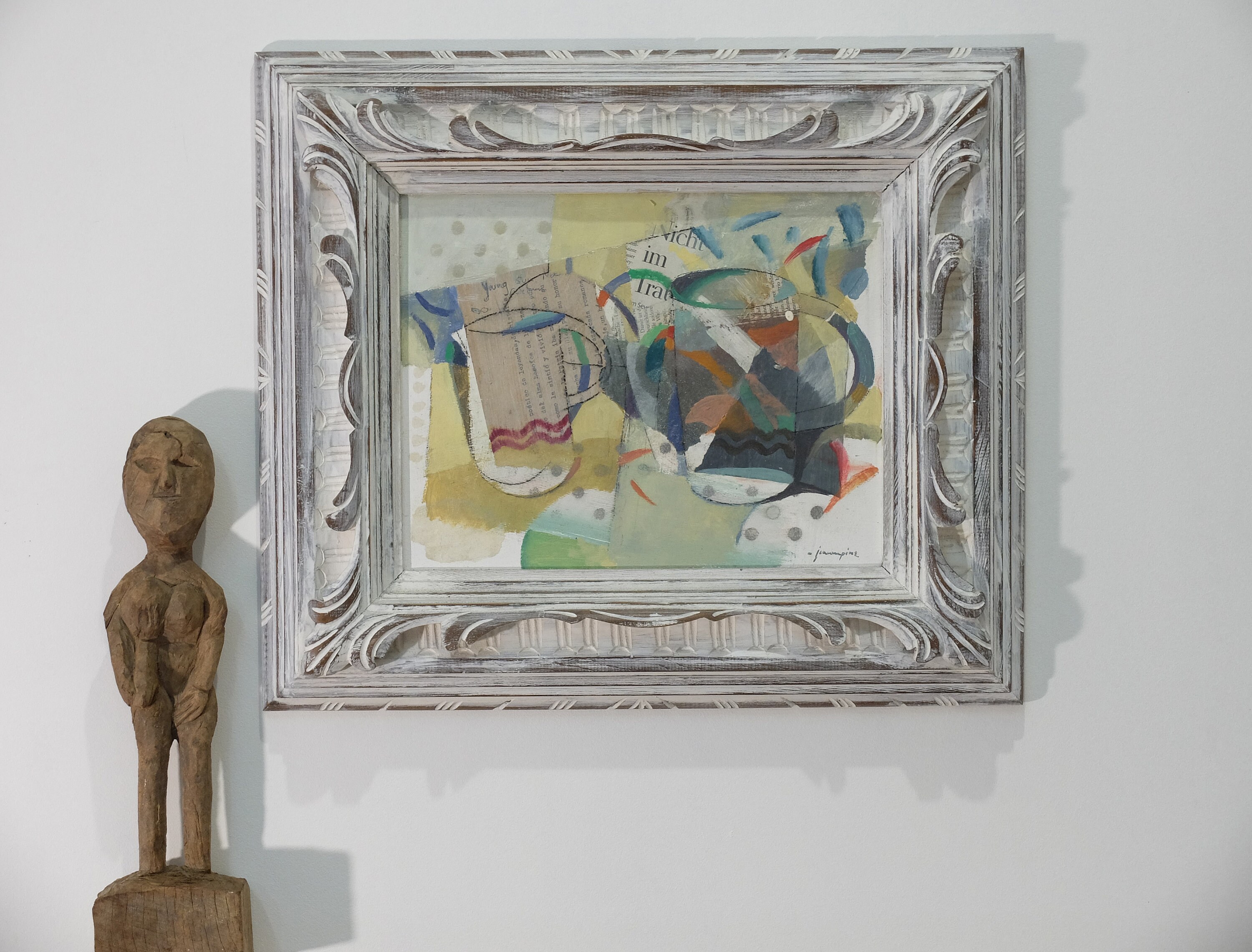 Cubist Cups. Oil, Acrylic & Collage on Wood. Antique Frame on Wood ...