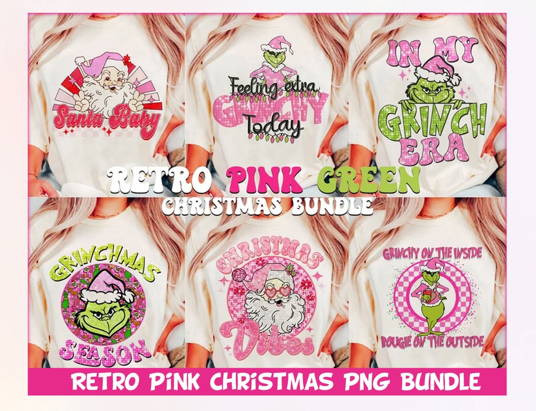 Retro Pink Christmas PNG Bundle Pink Christmas Png Christmas - Etsy