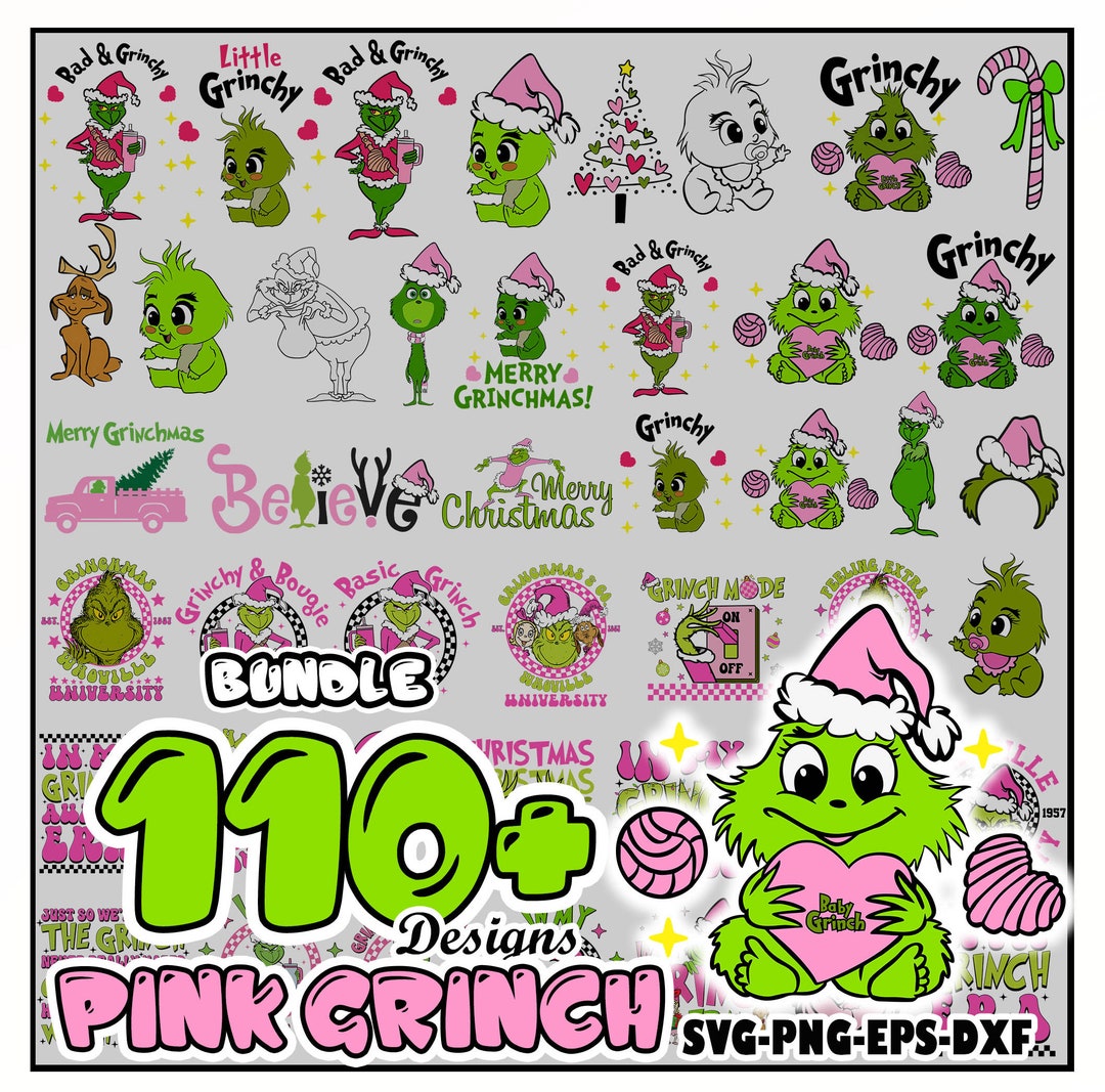 New Pink Christmas SVG PNG Merry Grinchmas SVG Christmas - Etsy
