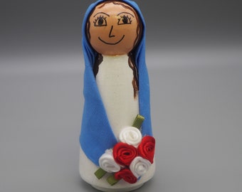 Catholic Blessed Virgin Mary Figure Peg Doll Toy Gift Mary, Mother of ...