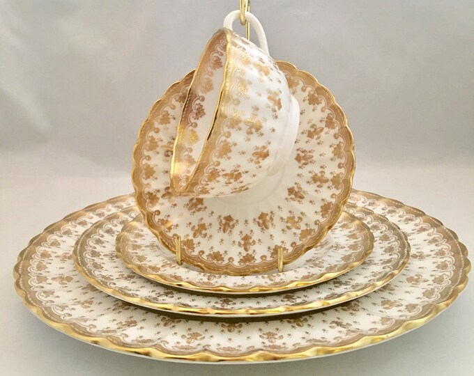 Spode fleur De Lys Gold Pattern Y8063 DINNER PLATES 10 3/4 Set of 6 - Etsy