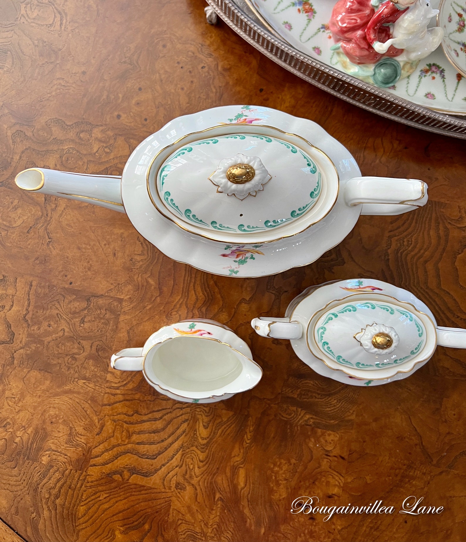 Royal Crown Derby A515 Tea Set, Teapot, Covered Sugar, Cream Jug ...