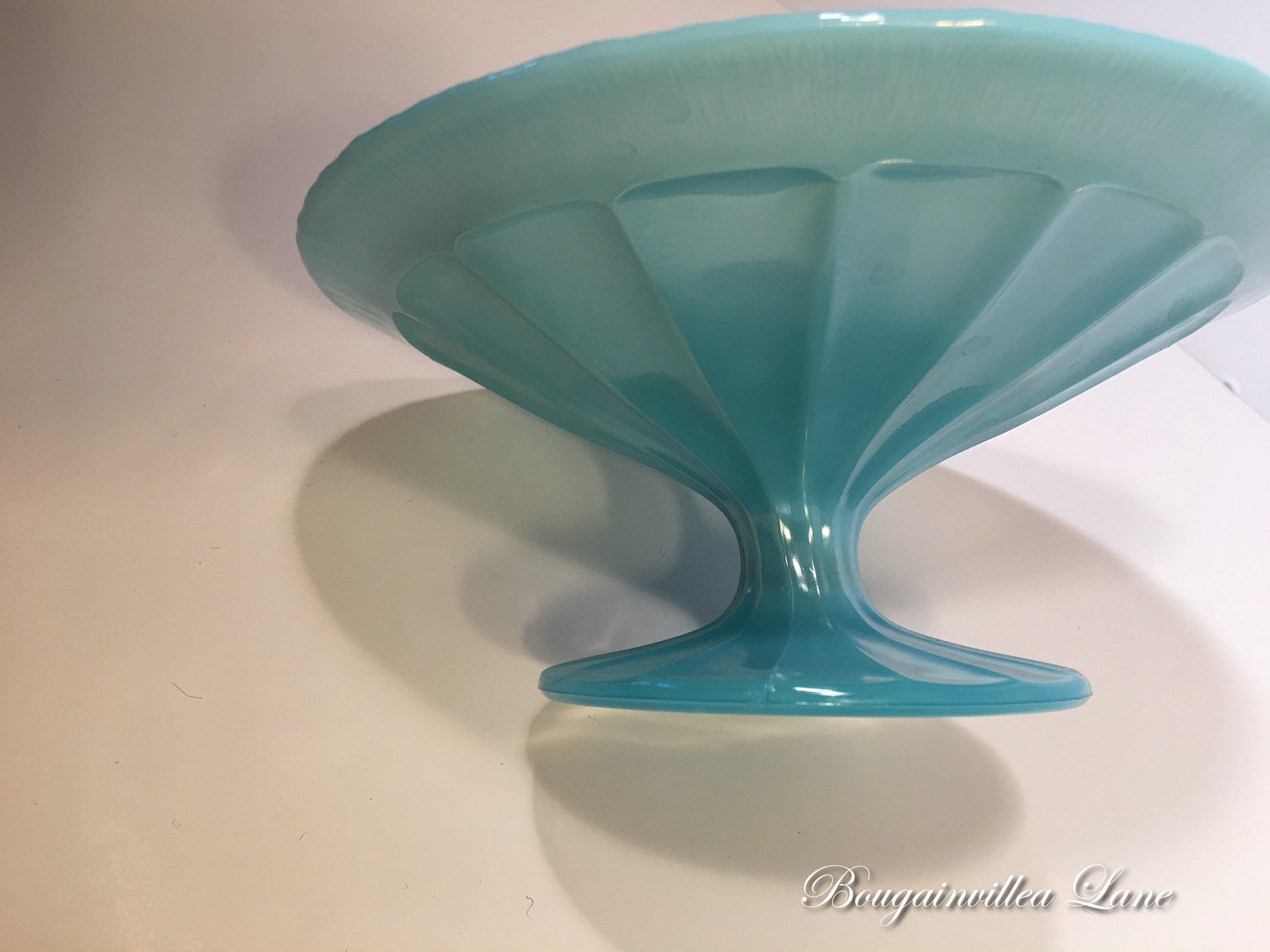 Jade Blue Shallow Tray Compote Card Tray Conical Compote on | Etsy