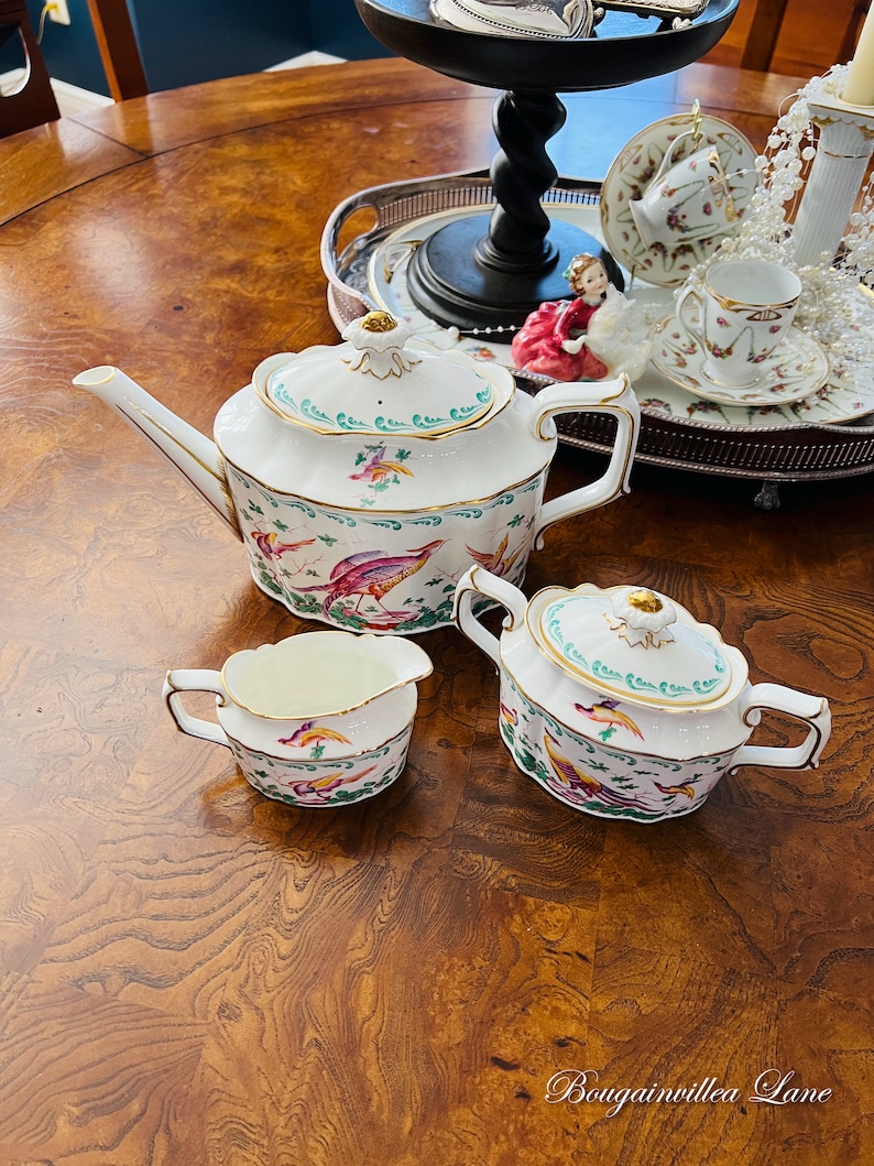 Royal Crown Derby A515 Tea Set, Teapot, Covered Sugar, Cream Jug ...