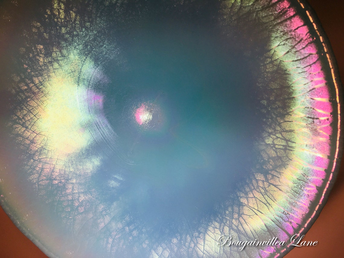 Jade Blue Shallow Tray Compote Card Tray Conical Compote on | Etsy