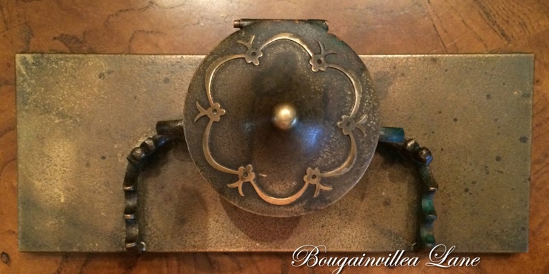 Bronze Pen/Inkwell Desk Set by 'SilverCrest' w/ | Etsy