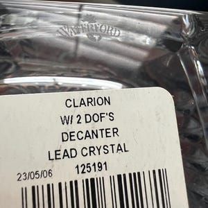 Waterford Crystal Clarion Spirit Decanter - Taller Size at 11 5/8" Tall ...