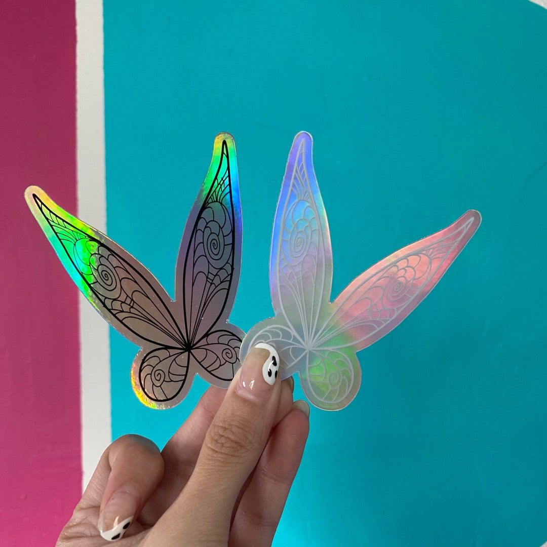 Holographic Tink Fairy Wings Sticker Peter Pan Tinker Bell Inspired ...