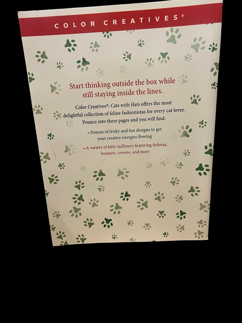 Color Creatives Cats With Hats Coloring Book - Etsy