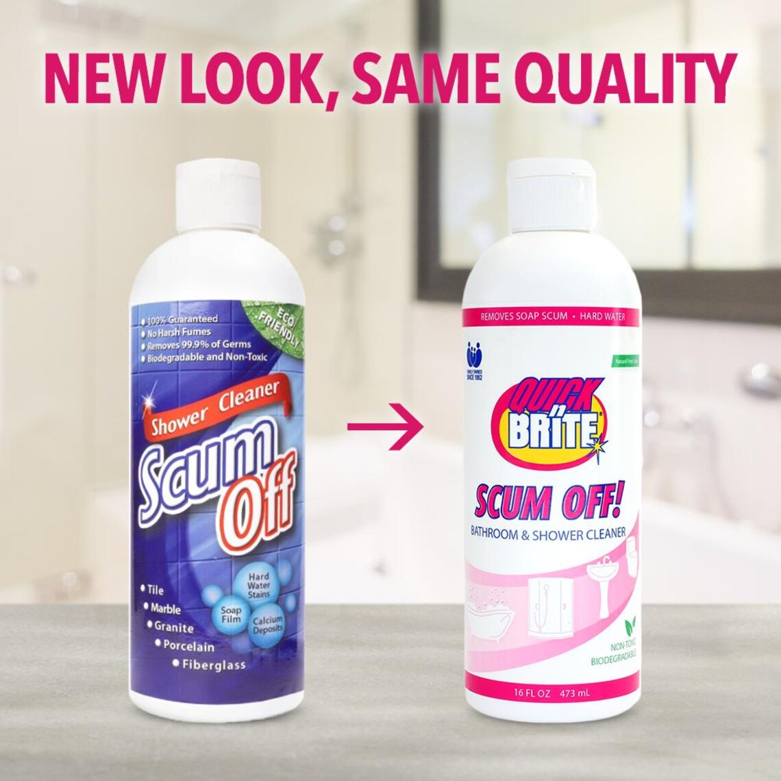 Scum off Shower Cleaner for Fiberglass, Tile, Grout, Stone, Porcelain ...