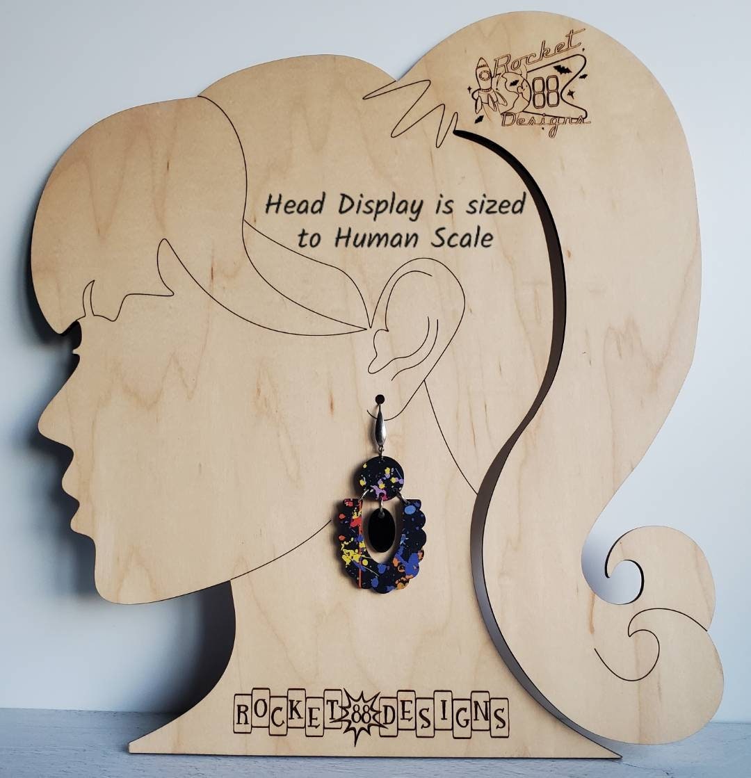 Colorful Geometric Paint Splatter WOOD and Glossy Black | Etsy