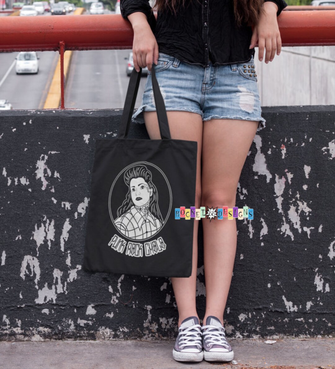 Punk Rock Cholo© Back Yard Boogie Chola Girl Black Cotton Canvas Tote ...