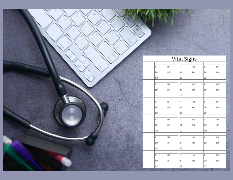 Nursing Report Sheet, Vital Signs Log, Blood Pressure Log, Temperature ...
