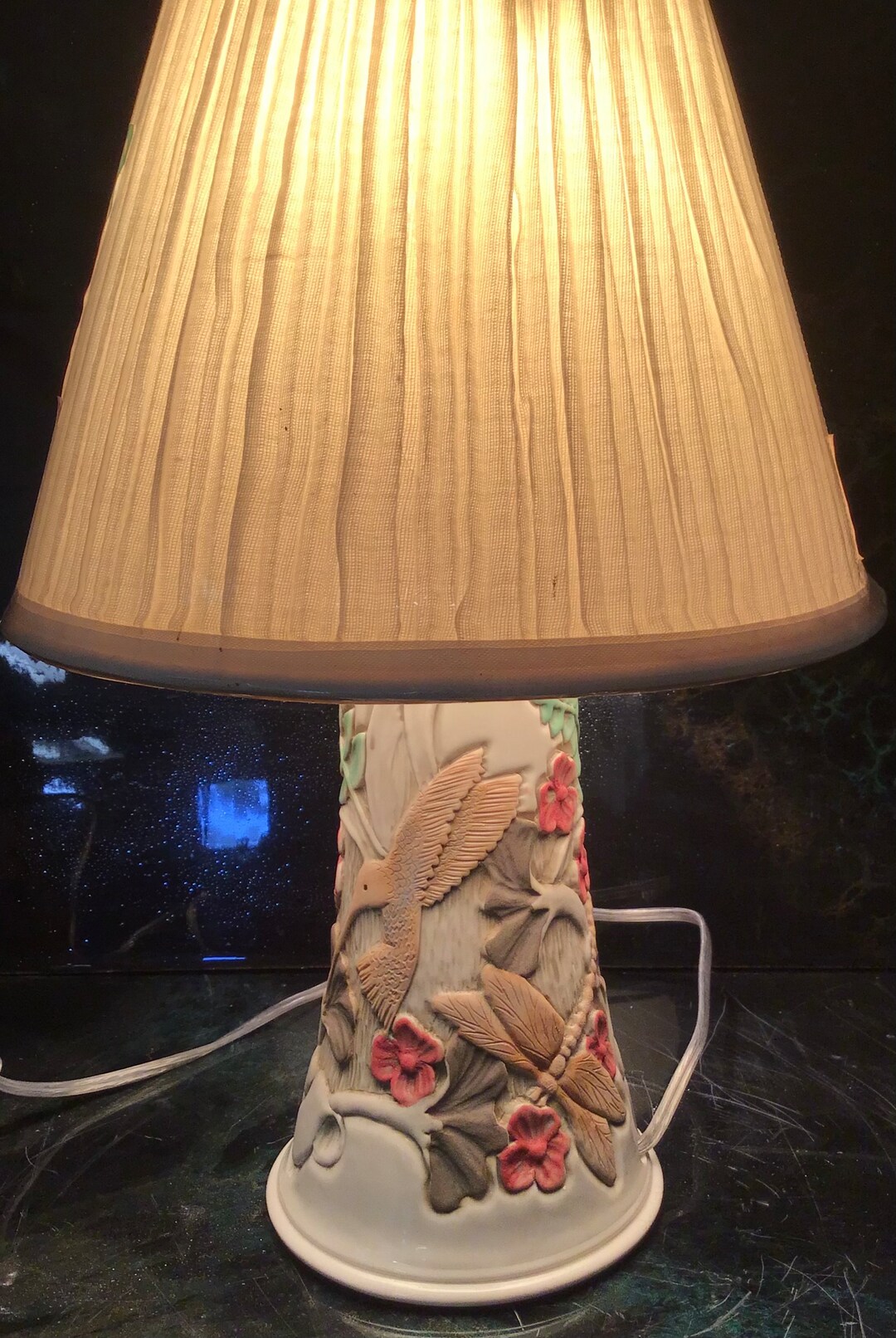 Bedside Lamp With Hummingbirds and Dragonflies - Etsy