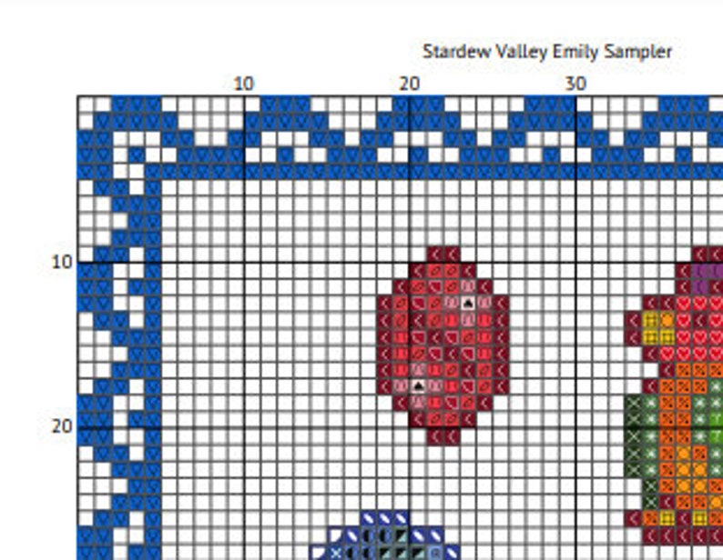 Stardew Valley Emily Sampler Cross Stitch Sampler Instant Download - Etsy