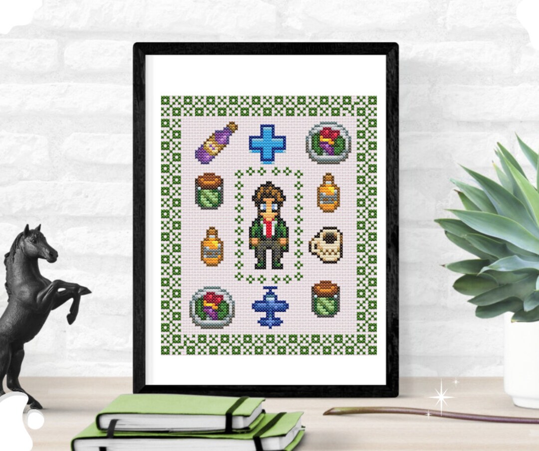 Stardew Valley Harvey Sampler - Cross Stitch Sampler - Instant Download ...