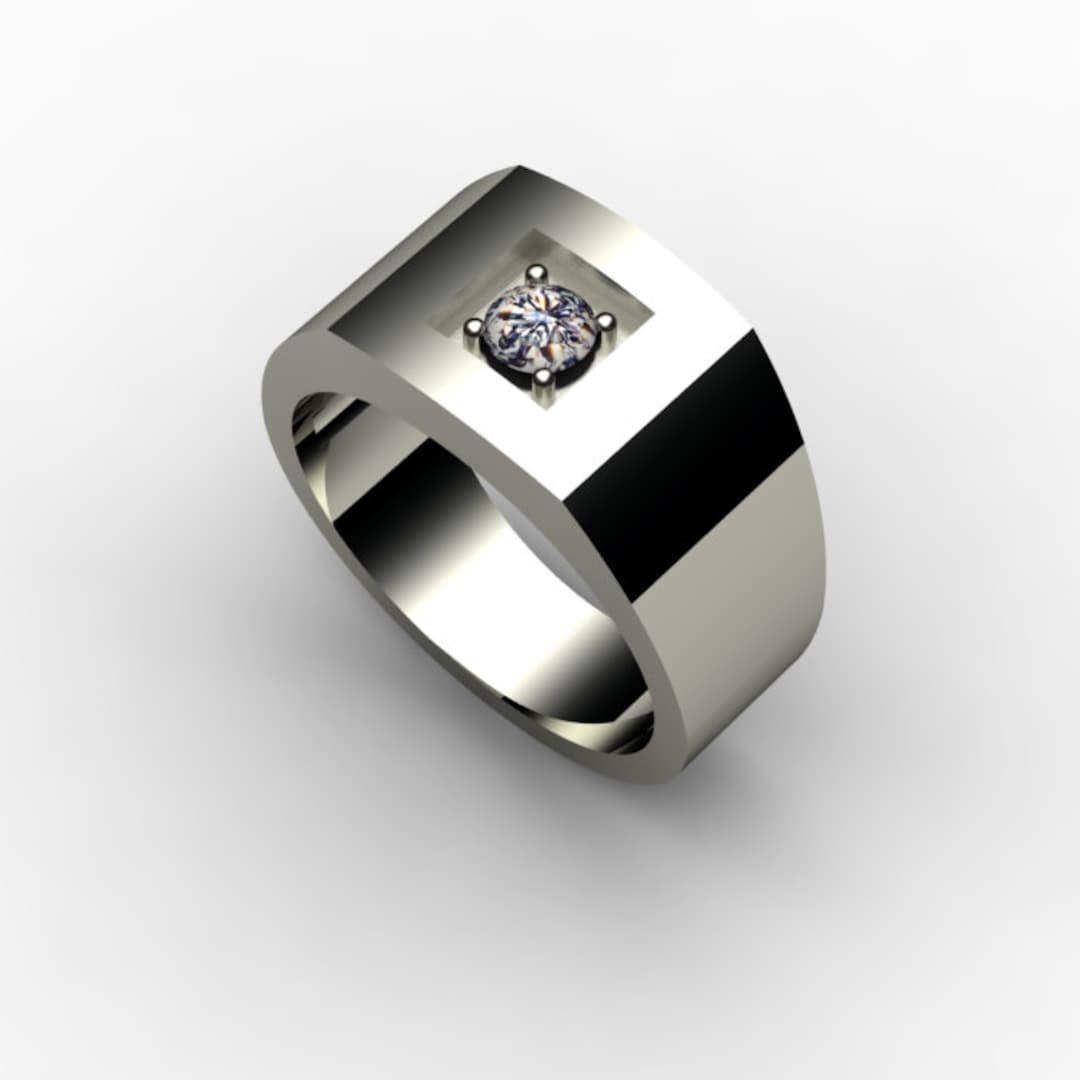 Men's Single Diamond Ring - Etsy