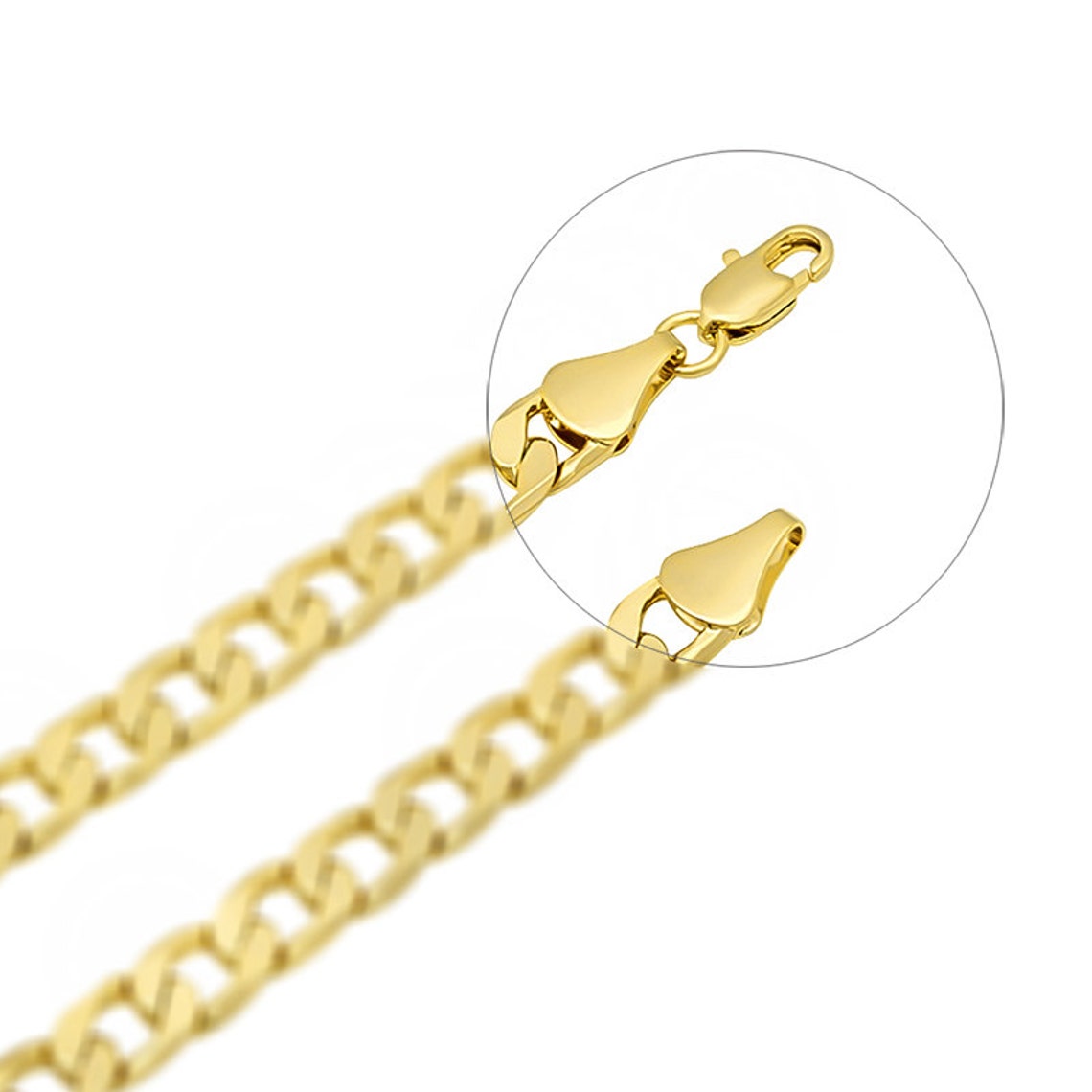 18K Yellow Gold Flat End Cap for Chain Necklace or Bracelet - Etsy