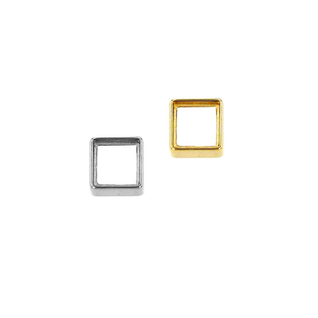 14K Gold Square Bezel Setting - Etsy