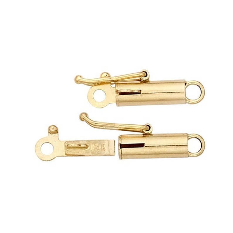 10K Gold Barrel Clasp With Safety Catch for Jewelry Making - Etsy