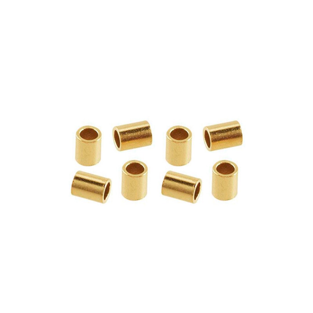14K Gold Yellow Crimp Tube Beads - Etsy