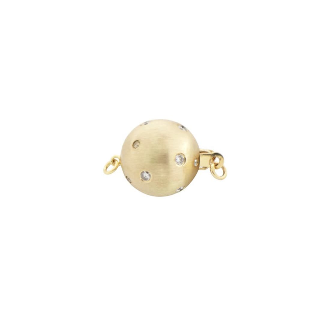 Diamond Ball Clasp Matte Finished 14K Gold - Etsy