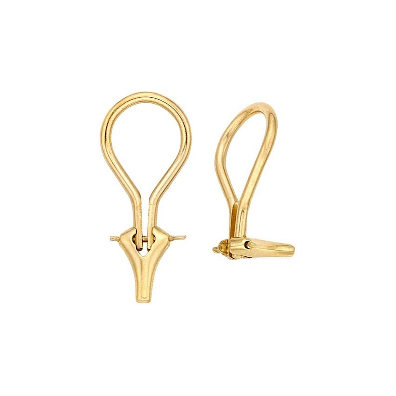 14K Solid Gold Omega Earring Clip / None-pierced Earring - Etsy