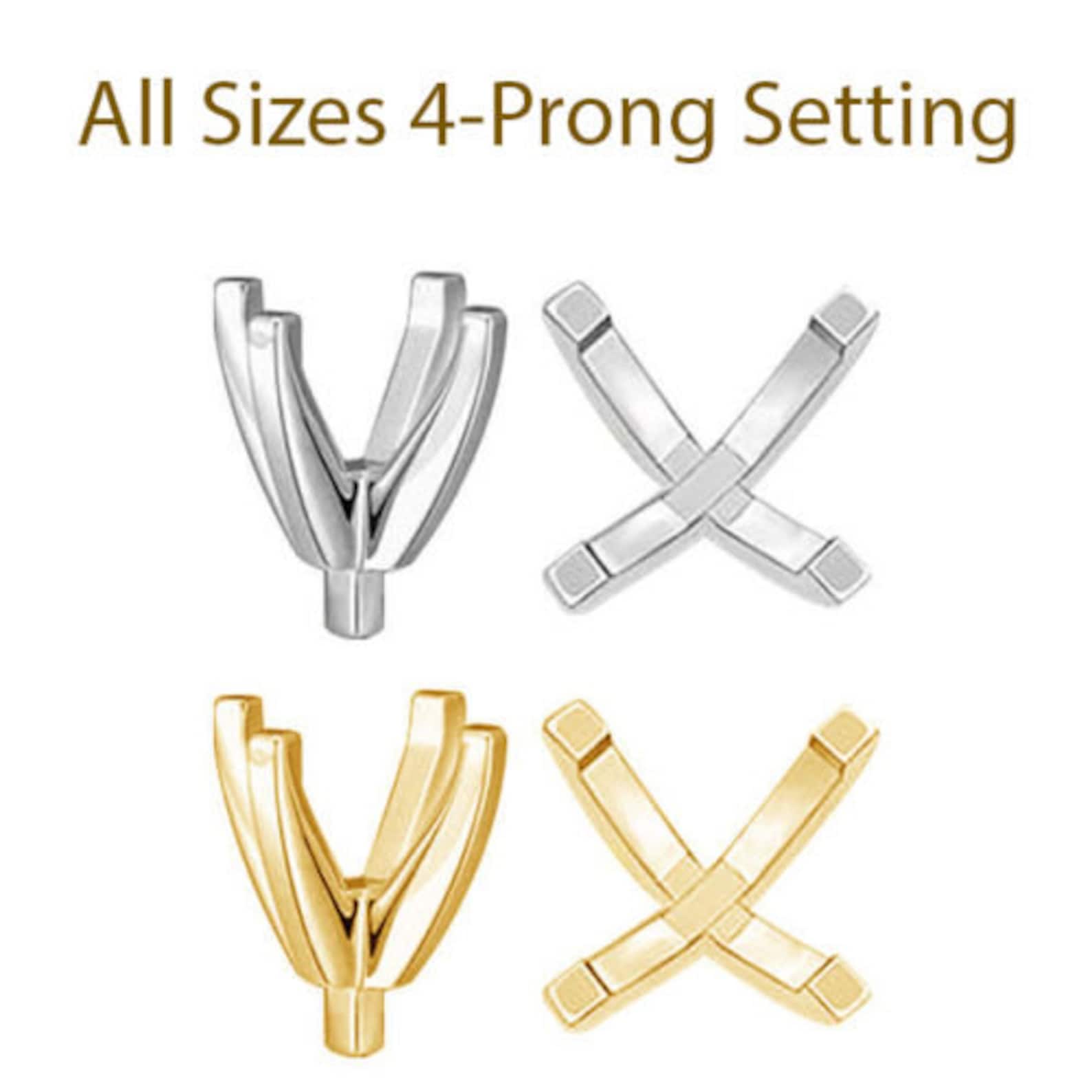 14KT Round 4 Prong Head Setting Ring Setting Round Setting - Etsy