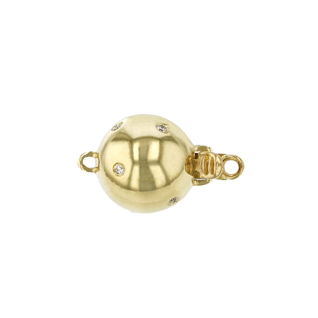 Diamond Ball Clasp Smooth Shiny-finish 14K Gold - Etsy