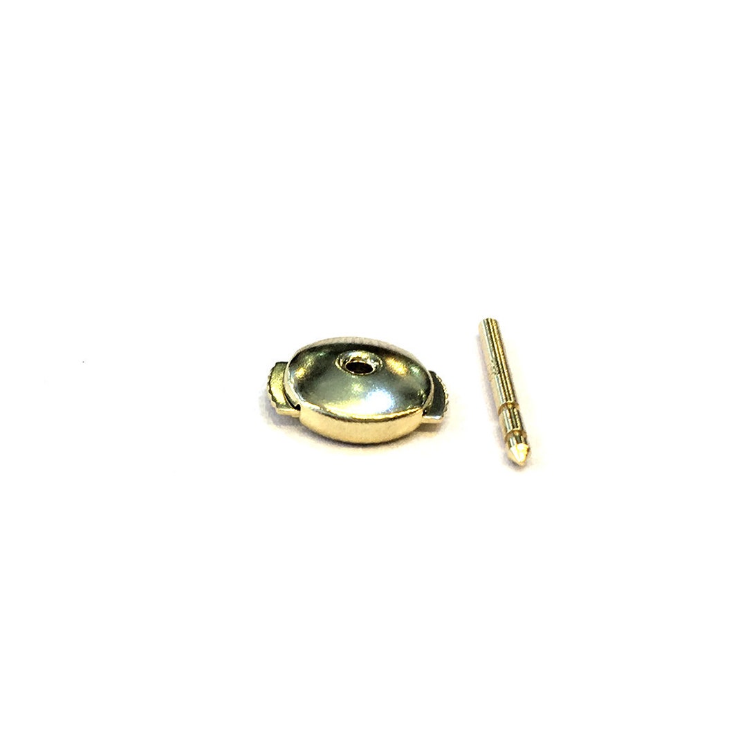 14K Solid Gold Guardian Ear Post With Nut - Etsy
