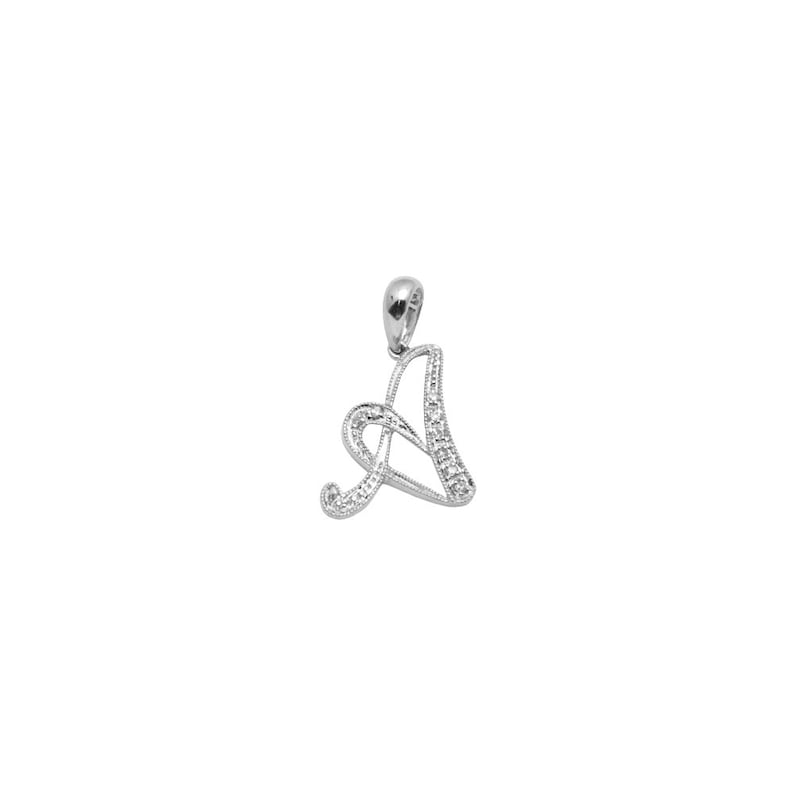 14k Gold Diamond Cursive Script Letter Pendant / Diamond Initial Charm ...