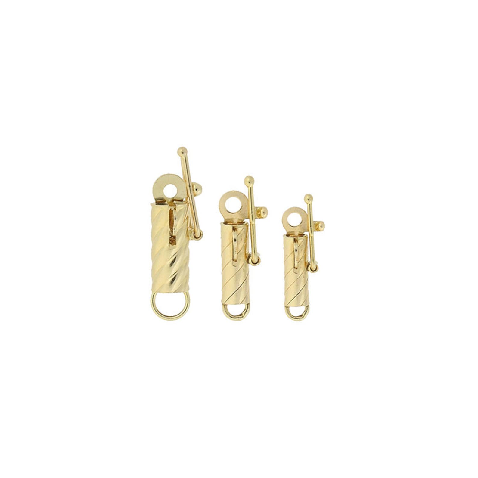 14K Yellow Gold Fancy Barrel Clasp With Safety Lock - Etsy