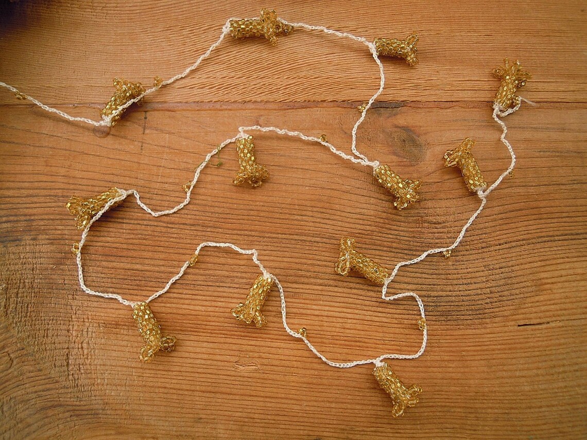 Vintage Turkish Oya, Gold Flower Crochet Beaded Trim - Etsy