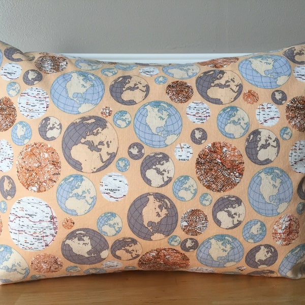 Blue World Map Pillow Covers - Etsy