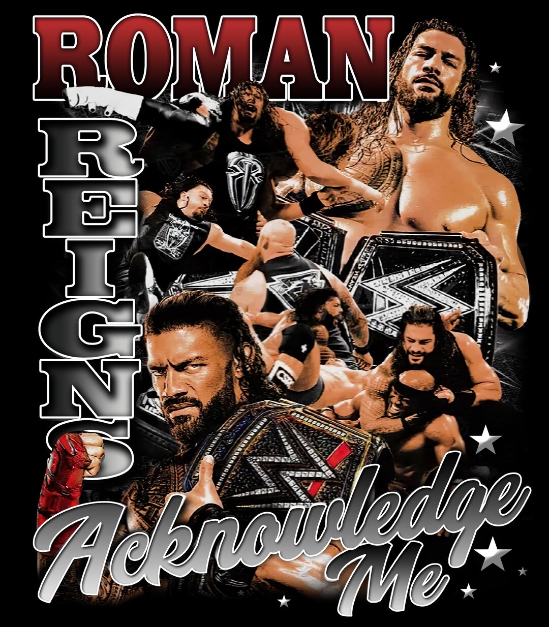 Roman Reigns 90s Vintage T Shirt Design, Instant Download and Ready to ...