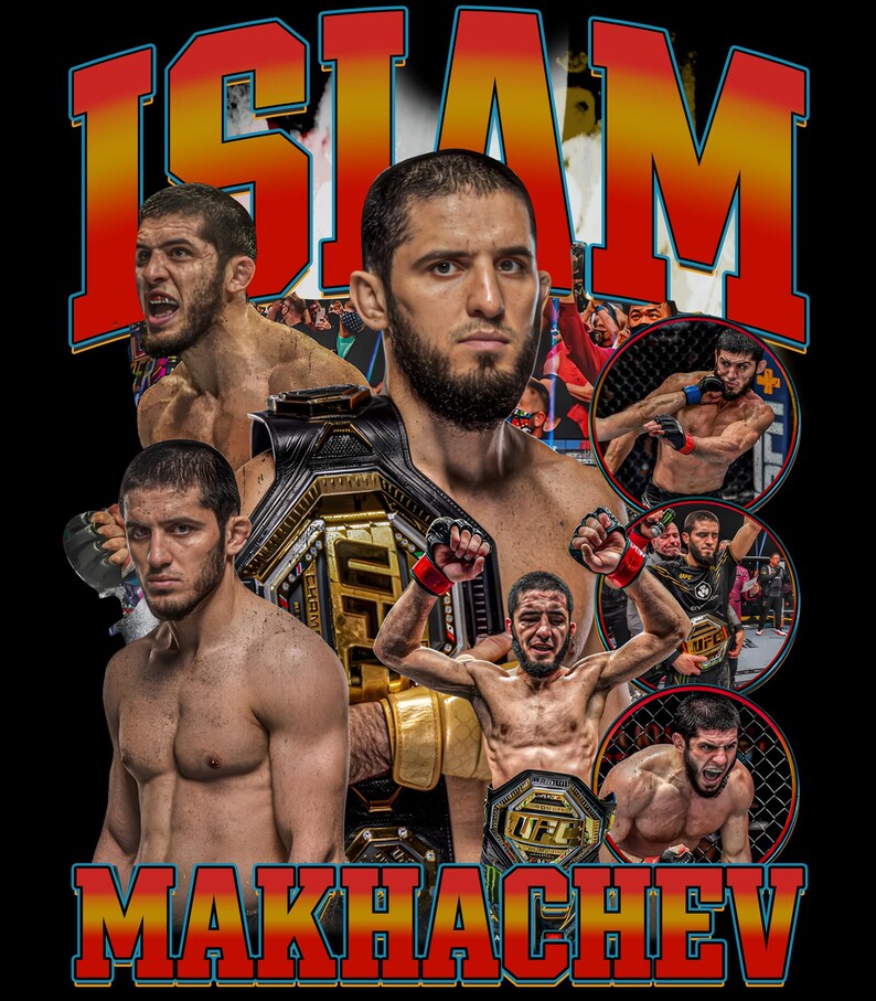 Islam Makhachev 90s Vintage T Shirt Design, Instant Download and Ready ...