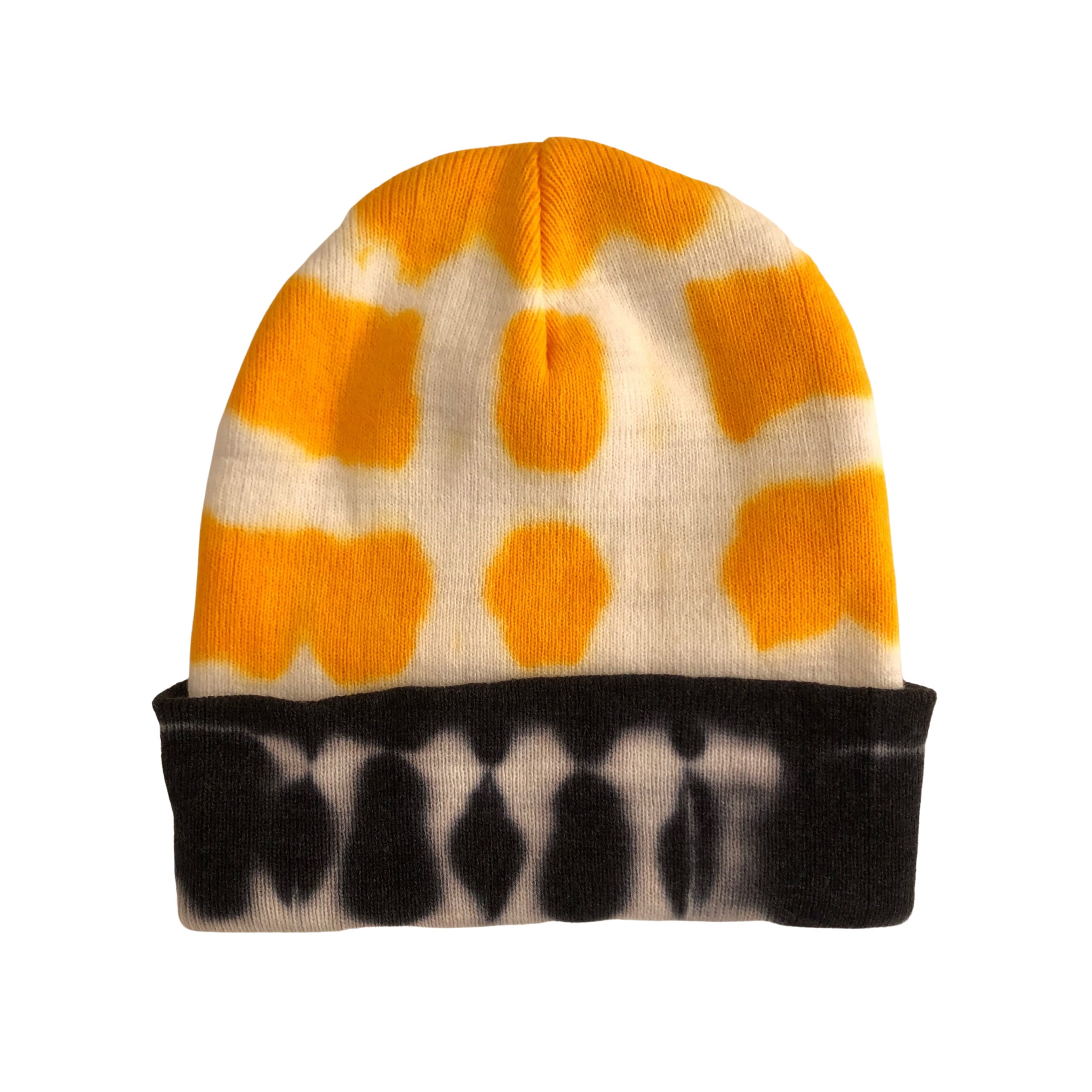 Yellow Tie Dye Beanie Hat Men and Women, Winter Safety Beanie Hat, High ...