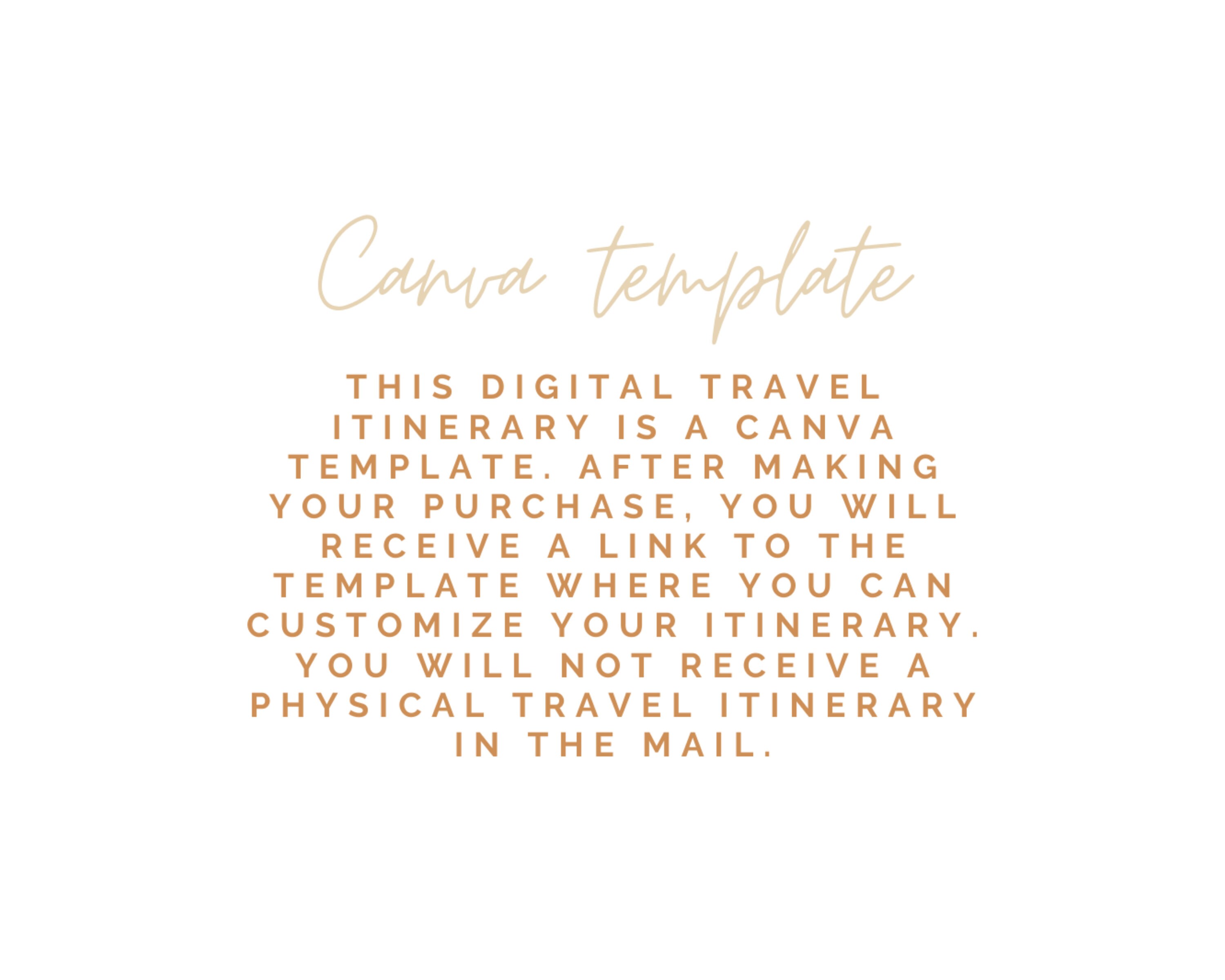 Custom Travel Itinerary Magazine / Custom Travel Planner / Custom ...