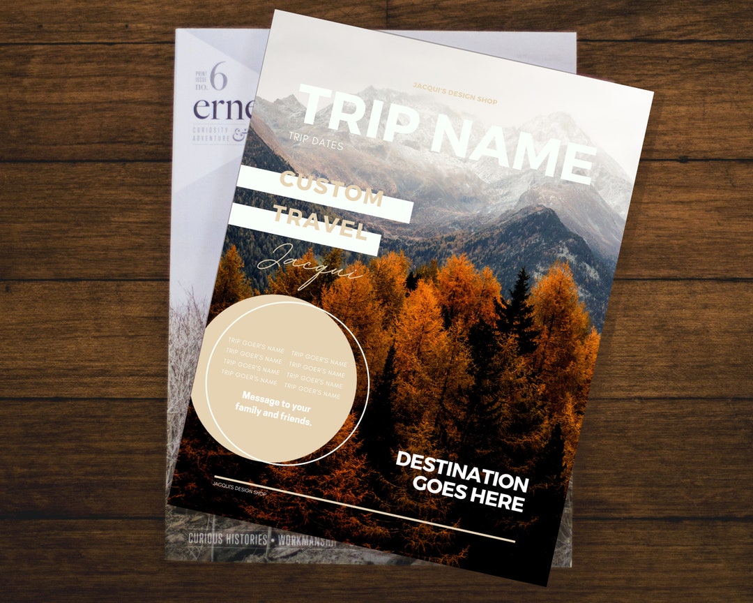 Custom Travel Itinerary Magazine, Custom Travel Planner, Custom Travel ...