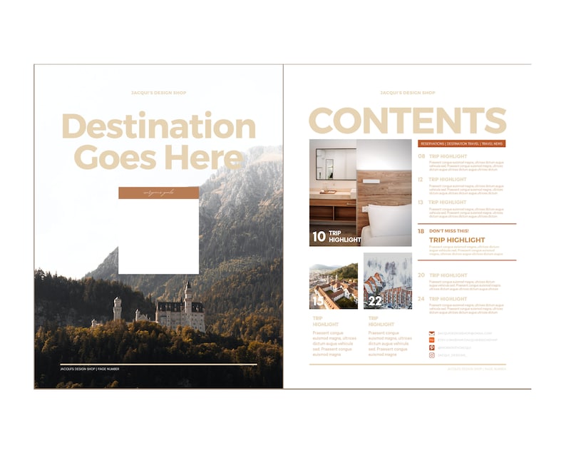 Custom Travel Itinerary Magazine, Custom Travel Planner, Custom Travel ...