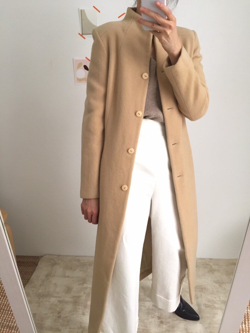 Almond Coat cashmere Wool Shift Scoat more Colours | Etsy